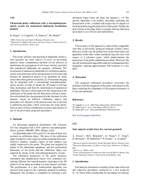 Pdf Ultrasound Probe Calibration With A Stereophotogrammetric System