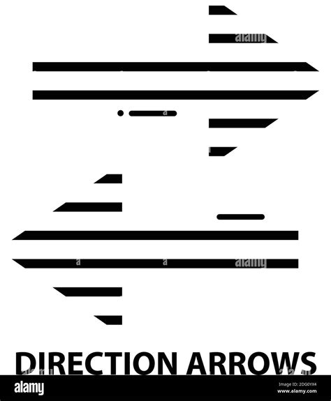 Direction Arrows Icon Black Vector Sign With Editable Strokes Concept