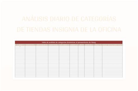 Plantilla De Excel Análisis Diario De Categorías De Tiendas Insignia De