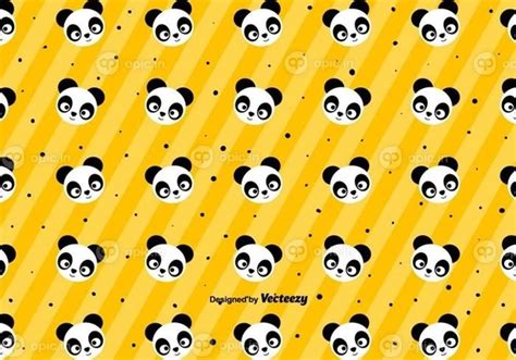 خرید و قیمت دانلود وکتور کارتونی ناز طرح پاندا پس زمینه راه راه زرد