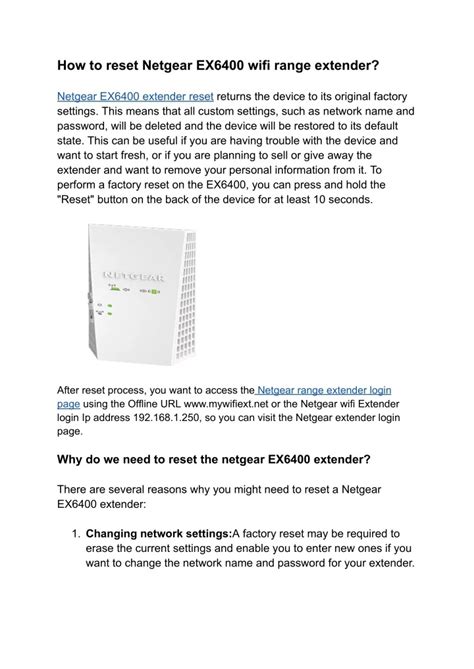 PPT How To Reset Netgear EX Wifi Range Extender PowerPoint Presentation ID