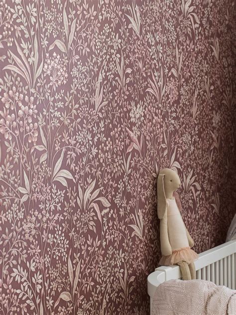 Bloemen And Bomen Behang Summer Gray
