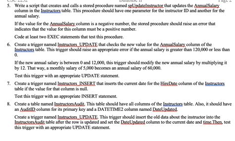 Solved 5 ﻿write A Script That Creates And Calls A Stored