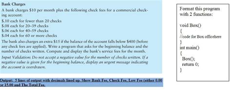 Solved Bank Charges Or And The Total Fee Chegg