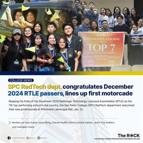 Spc Radtech Dept Congratulates December 2024 Rtle Passers Lines Up