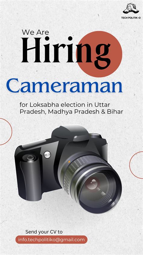 We Are Hiring Cameraman For Upcoming Loksabha Election In Up Mp And
