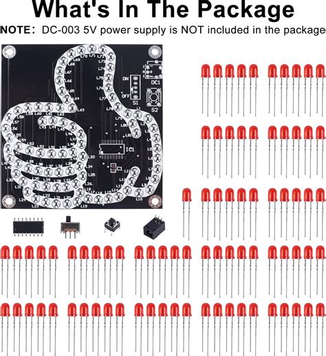 Icstation Proyecto De Soldadura Kit De Práctica De Soldadura Con Luz Led Kit Electrónico De