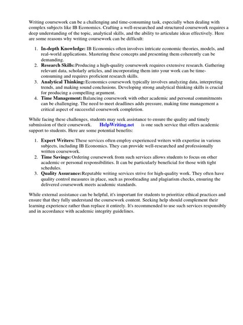 Ib Economics Coursework Cover Sheet Pdf Economics Thought
