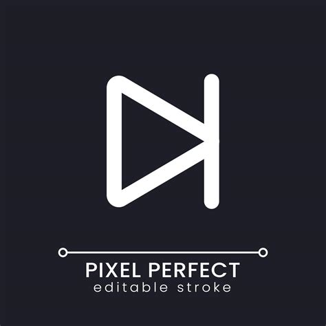 Skip To End Pixel Perfect White Linear Ui Icon For Dark Theme Multimedia Player Control Vector