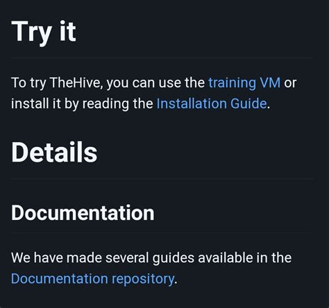 Links On Readme Page Not Working · Issue 2057 · Thehive Project