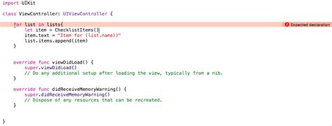 Ios Swift Compiler Shows Expected Declaration Error Stack Overflow