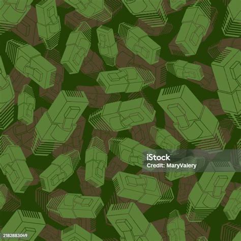 Rj45 Connector Military Pattern Seamless Connector For Internet Cable Army Background Patch Cord