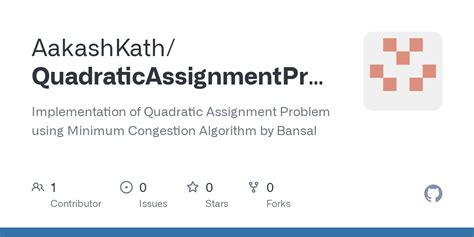 github aakashkath quadraticassignmentproblem implementation of