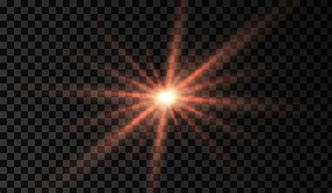 렌즈 플레어 라이트 글로우 효과 빨간색 반짝임과 눈부심 개체입니다 투명 한 배경에 격리 된 벡터 그림입니다 렌즈 플레어에 대한 스톡 벡터 아트 및 기타 이미지 Istock