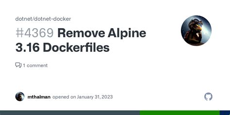 Remove Alpine Dockerfiles Issue Dotnet Dotnet Docker Github