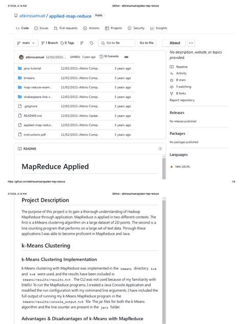 github atkinssamuel applied map reduce pdf cluster analysis