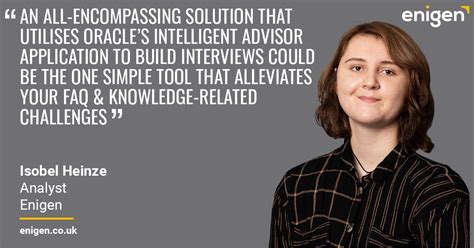 Enigen Analyst On Oracles Intelligent Advisor Enigen Posted On The Topic Linkedin