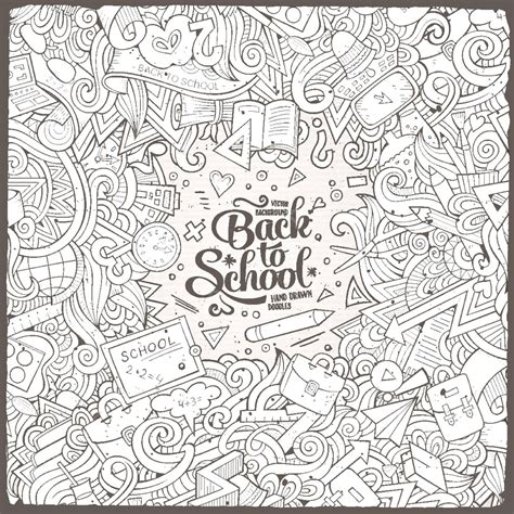 Cartoon Cute Doodles Hand Drawn School Frame Outline Study Class Vector Outline Study Class Cartoon Cute Doodles Hand Drawn School Frame Outline Study Class Vector Outline Study Class