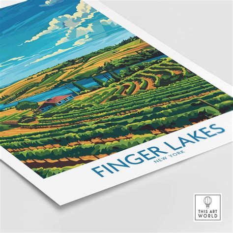 Finger Lakes Modern Poster Scenic Wine Country Art This Art World