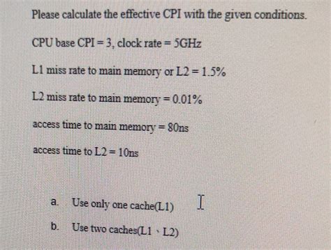 Solved Please Calculate The Effective Cpi With The Given