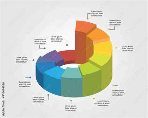 Circle Pie Chart Template For Infographic For Presentation For Element Stock Vector Adobe Stock