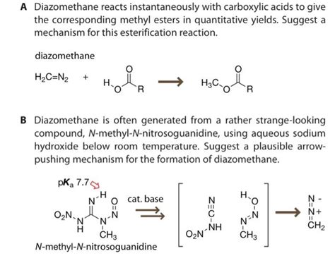 Solved A Diazomethane Reacts Instantaneously With Carboxylic