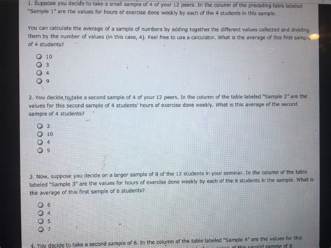 Solved Sample Size And The Central Limit Theorem Aa Aa Chegg Com