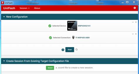 UniFlash Is Stuck Om MSP G Code Composer Studio Forum Code Composer Studio TI E E