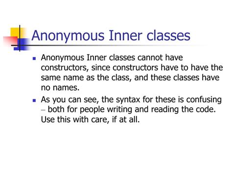 Ppt Inner Classes Powerpoint Presentation Free Download Id836341