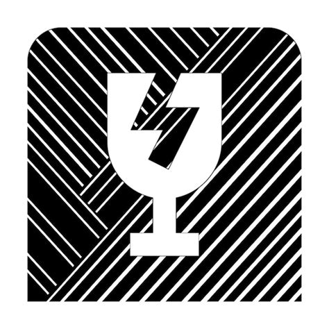 Premium Photo Photo Icons Box Fragile Icon Black White Diagonal Lines