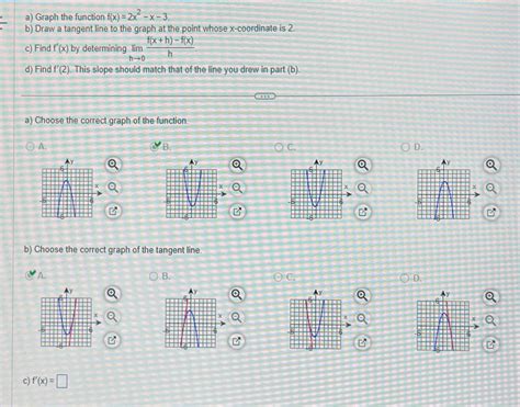 Solved A Graph The Function F X X X B Draw A Tangent Chegg
