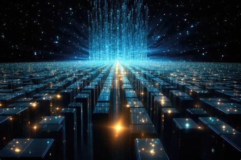 Cloud Computing Transfer Big Data On Internet Futuristic Digital