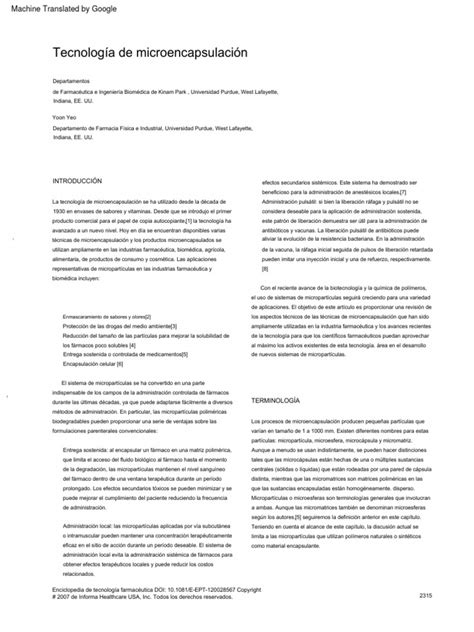 Microencapsulation Technology Reading 1 Pdf Solvente Fase Materia Microencapsulation Technology Reading 1 Pdf Solvente Fase Materia