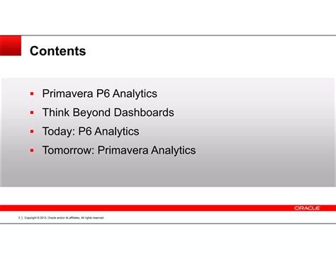P6 Analytics Product Roadmap And Overview Oracle Primavera P6