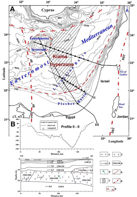 A Location Of Seismic Gravity Magnetic Profiles Placed On The