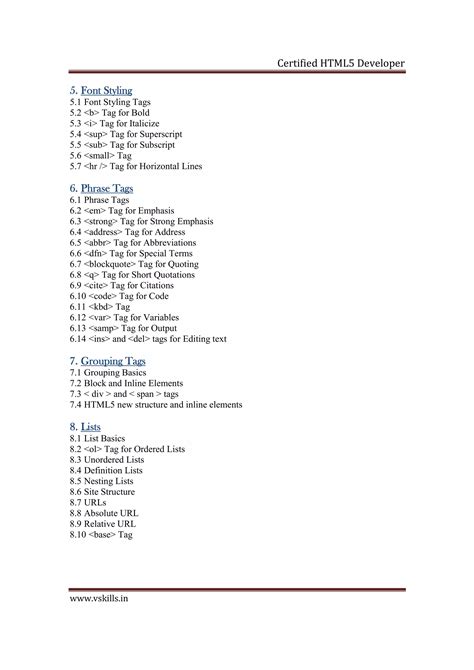 Certified Html5 Developer Pdf