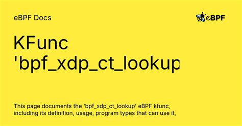 KFunc Bpf Xdp Ct Lookup EBPF Docs