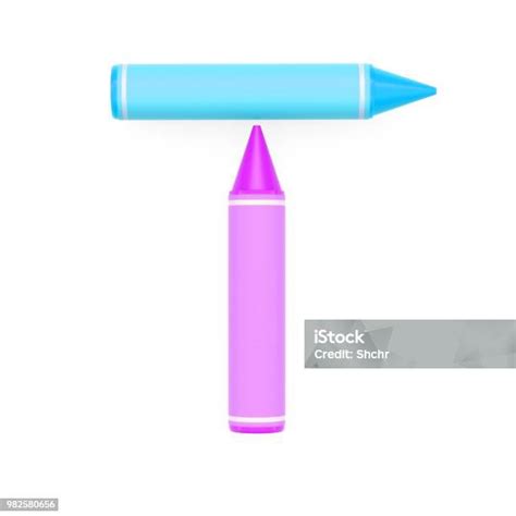 컬러 왁 스 크레용 조립 대문자 T 흰색 배경 3d 렌더링 글꼴 이미지 처럼 0명에 대한 스톡 사진 및 기타 이미지 0명 3차원 형태 공예 Istock