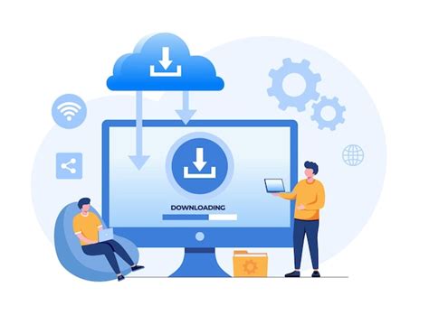 Premium Vector Cloud System File Download Database Protection Concept