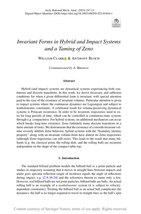 Invariant Forms In Hybrid And Impact Systems And A Taming Of Zeno