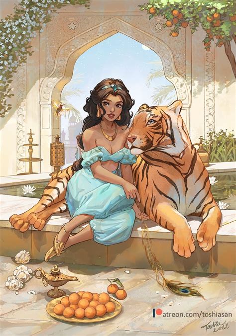 Jasmine And Rajah Aladdin Drawn By Toshiasan Danbooru