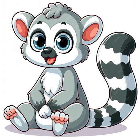 귀여운 레무르 터 만화 일러스트레이션 프리미엄 벡터 귀여운 레무르 터 만화 일러스트레이션 프리미엄 벡터