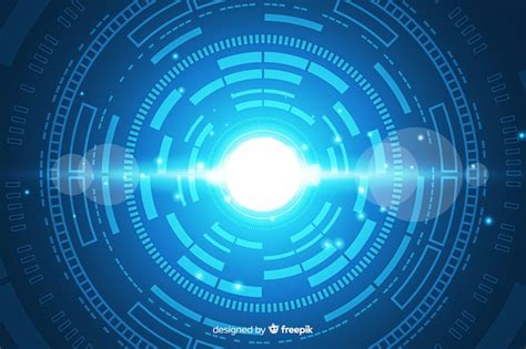 추상 Hud 디지털 기술 배경 무료 벡터