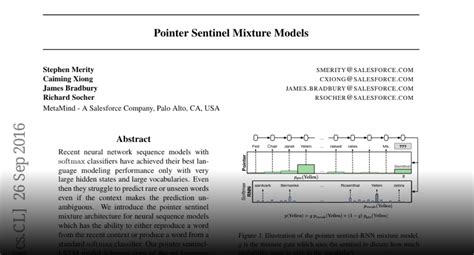 paper page pointer sentinel mixture models