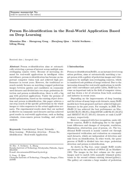 person re identification in the real world application based on deep