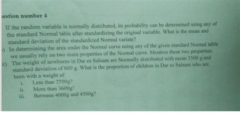 solved iestion number 4if the random variable is normally
