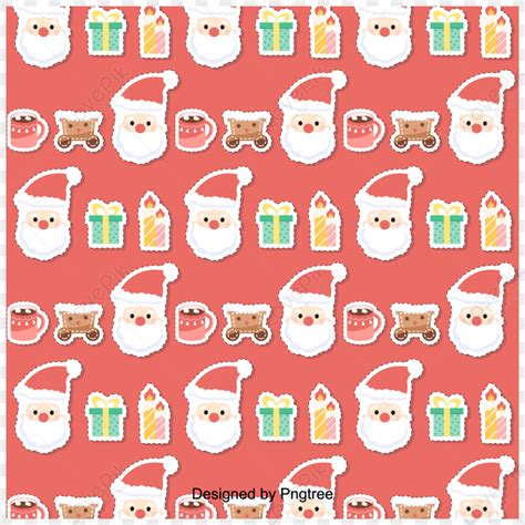 귀여운 크리스마스 종이의 평평한 질감 배경 벡터 포장지 선물 Png 일러스트 무료 다운로드 Lovepik