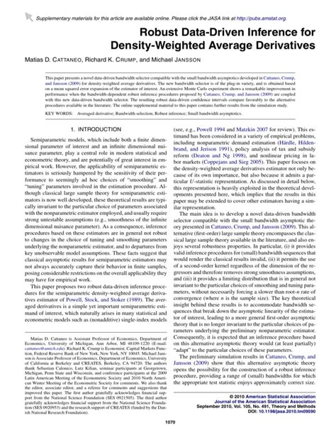 Robust Data Driven Inference For Density