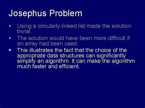 Lecture No 05 Data Structures Josephus Problem Include