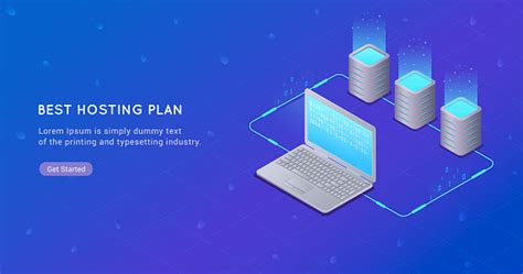concept of big data processing web hosting and server room computer
